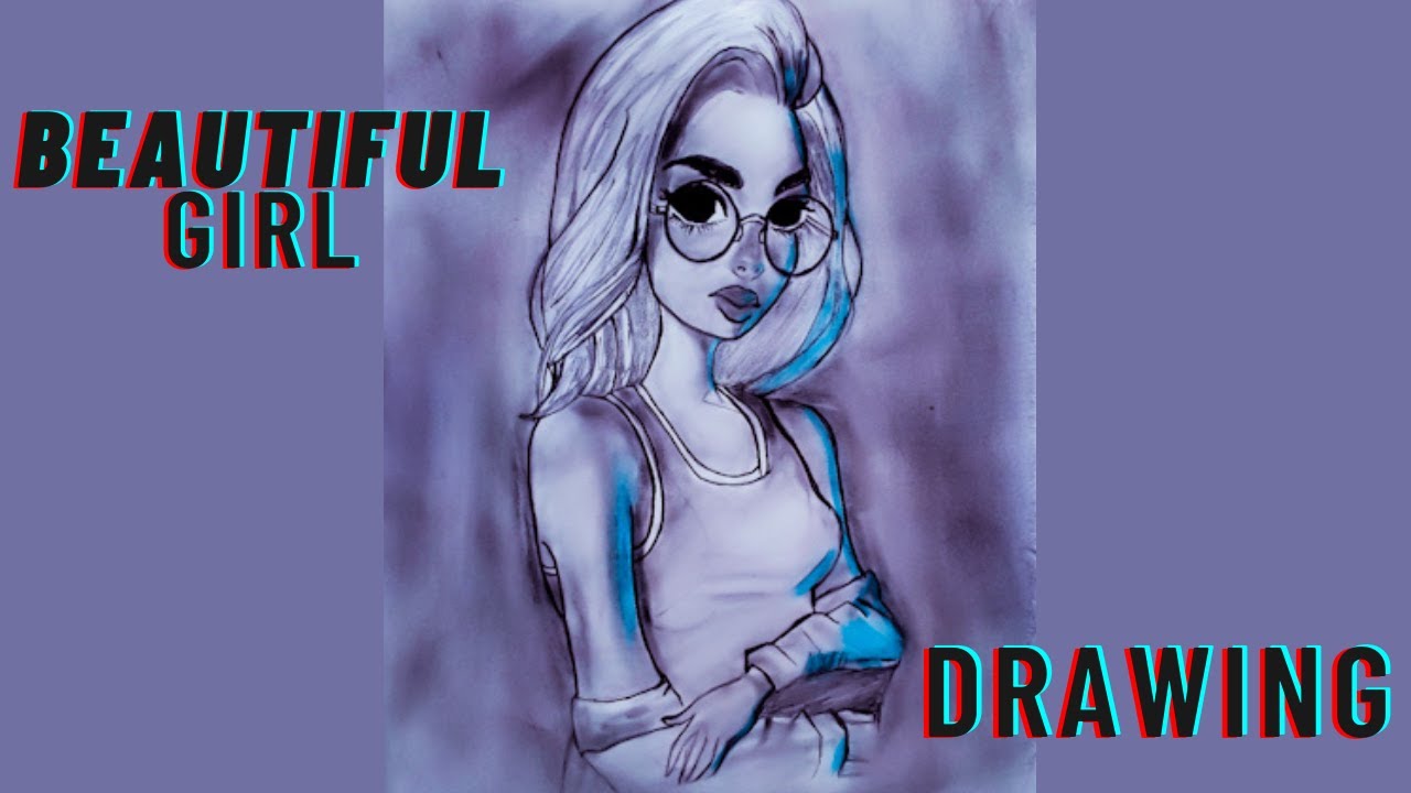 How to draw a girl | with sky rye design | step by step. - YouTube