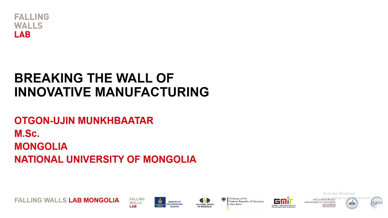 M.Sc. OTGON-UJIN MUNKHBAATAR: BREAKING THE WALL OF INNOVATIVE MANUFACTURING - YouTube
