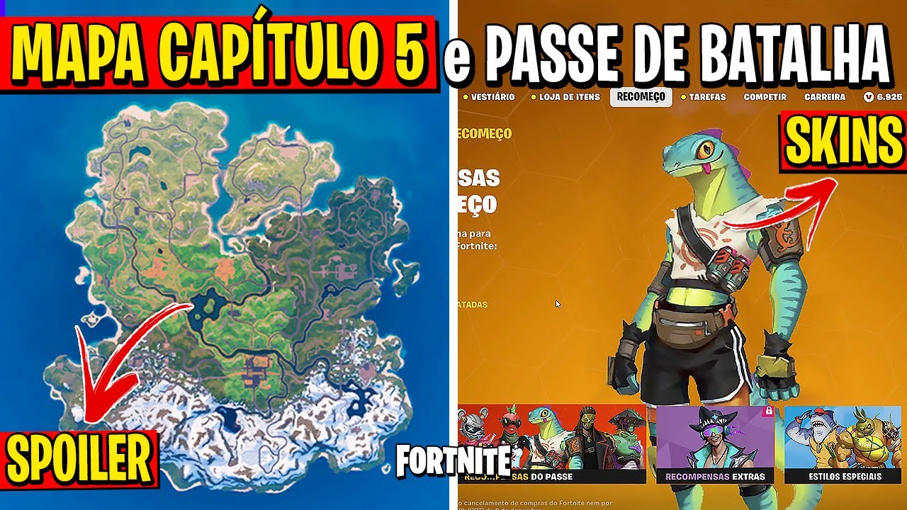 *FORTNITE CAPÍTULO 5* VAZOU NOVO MAPA, MUDANÇAS e SKINS PASSE DE ...