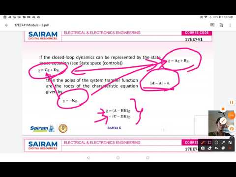 Lecture Video2_17EE741_Module-3_Full State Feedback, Closed Loop Concept, Open Loop Concept ...