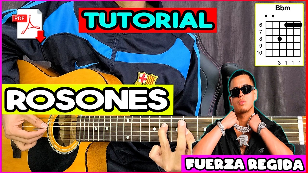 [TUTORIAL] ROSONES Jorsshh x Fuerza Regida Guitarra Acordes - YouTube