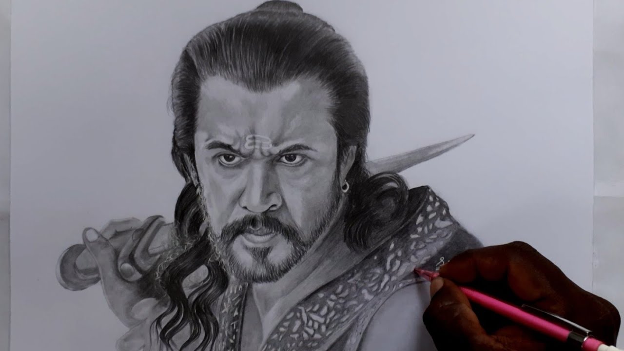 MARAKKAR ARJUN SARJA REALISTIC DRAWING | ARJUN IN MARAKKAR ...