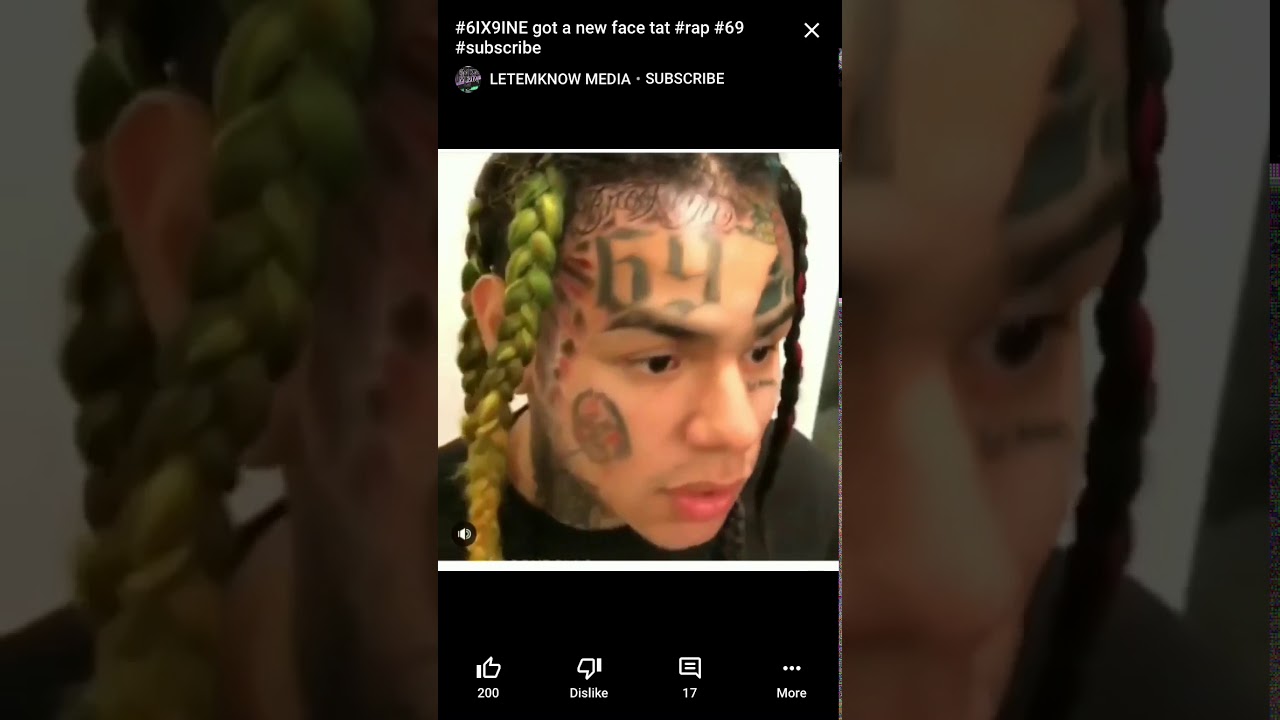 6ix9ine showing his new tattoo - YouTube