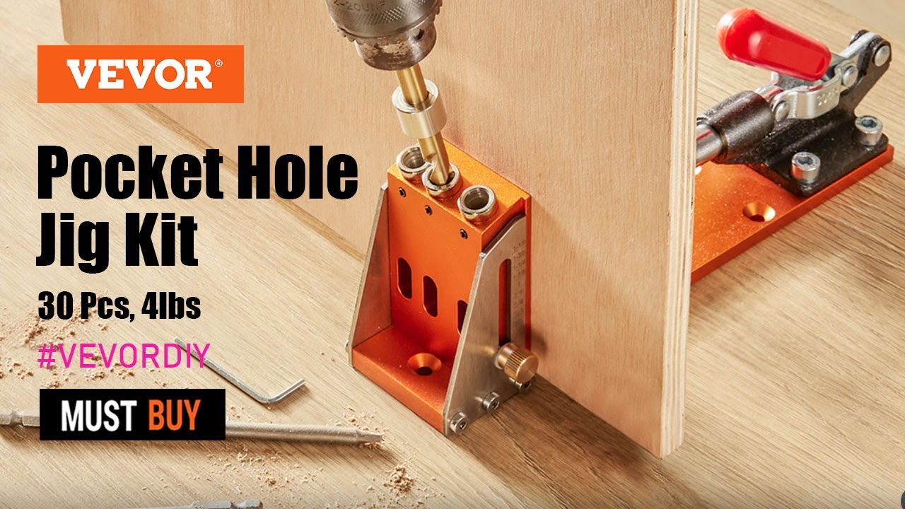 VEVOR 30 Pcs Pocket Hole Jig Kit, Dual Scale Marks for DIY Carpentry ...
