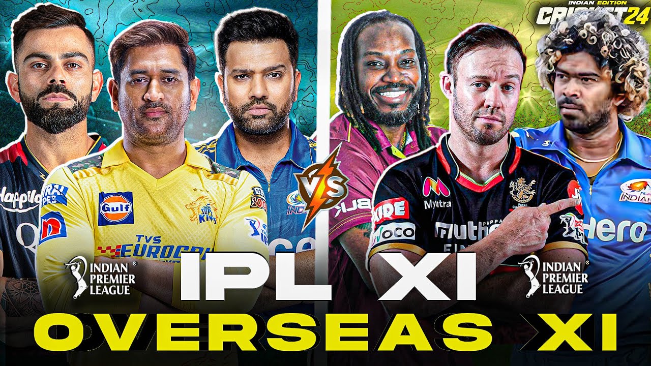MAHI MAAR RAHA HAI😍🔥 | BEST IPL XI 🆚 OVERSEAS RETIRED XI ft Cricket 24 - YouTube