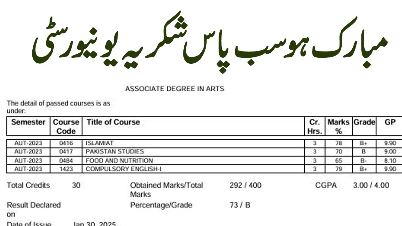aiou ba result spring 2024 - aiou result - aiou aiou result spring 2024 ...