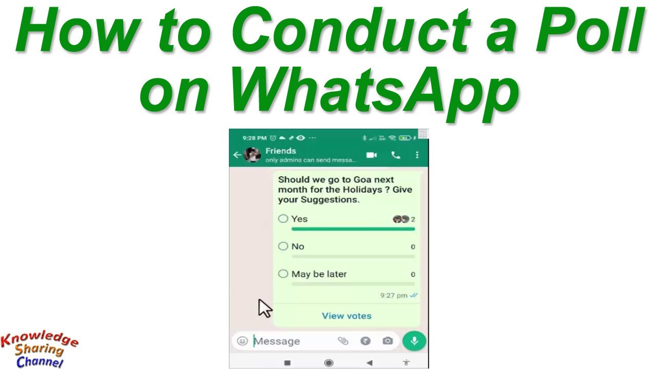 How to conduct a poll on WhatsApp ! Whatsapp poll New update - YouTube