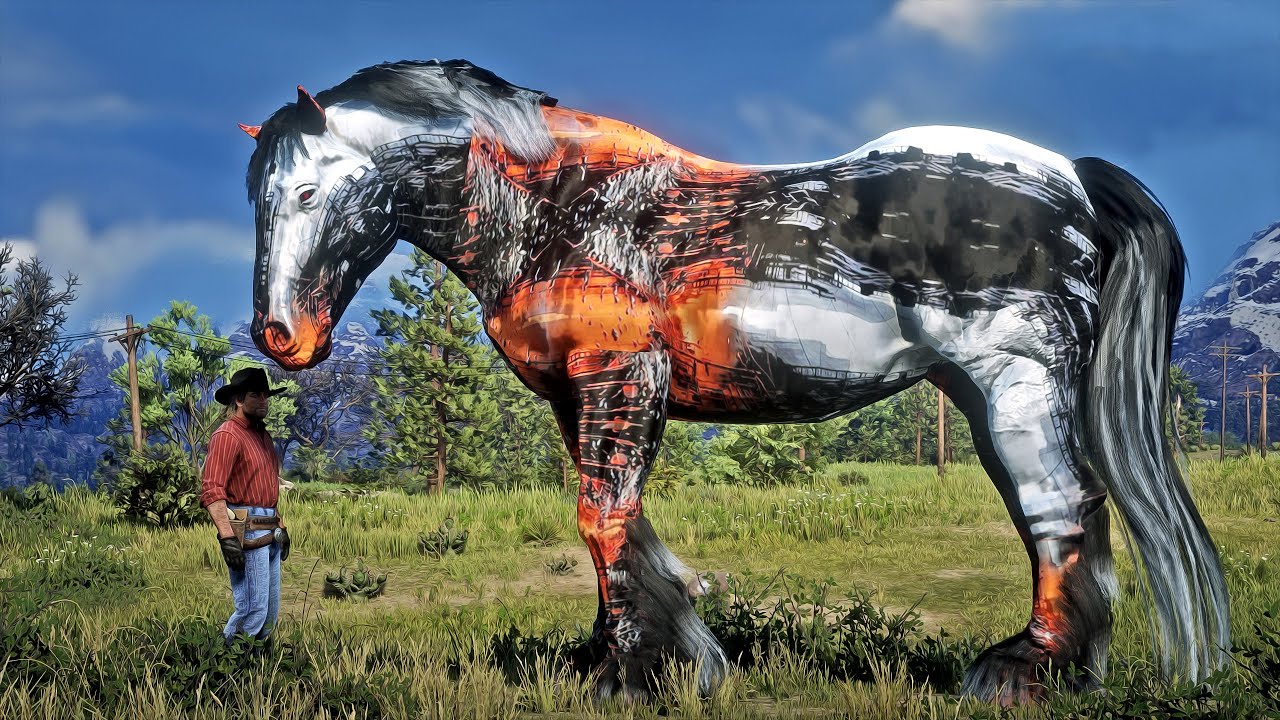 Arthur Discovers Legendary Inferno Steel Charger Horse Near Valentine ...