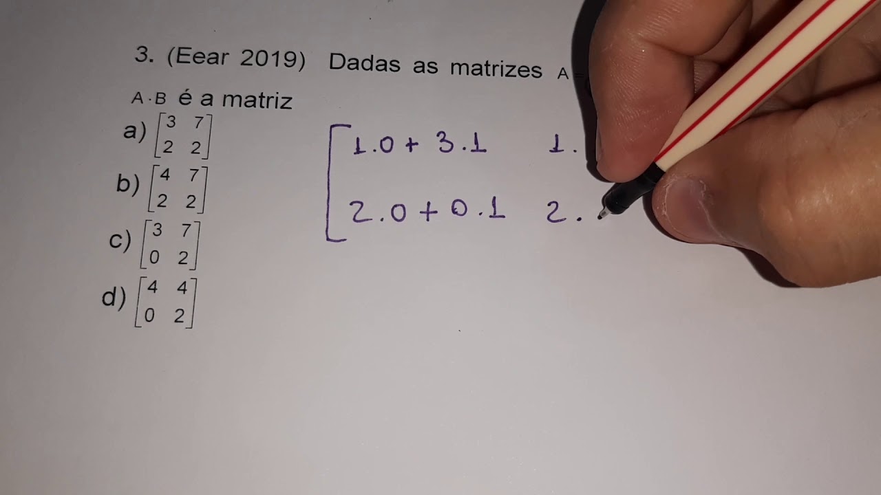 Multiplicação de Matrizes (Linha x Coluna) - YouTube