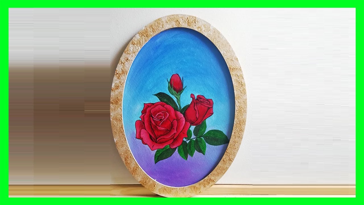 Red Roses Drawing | Acrylic Canvas - YouTube