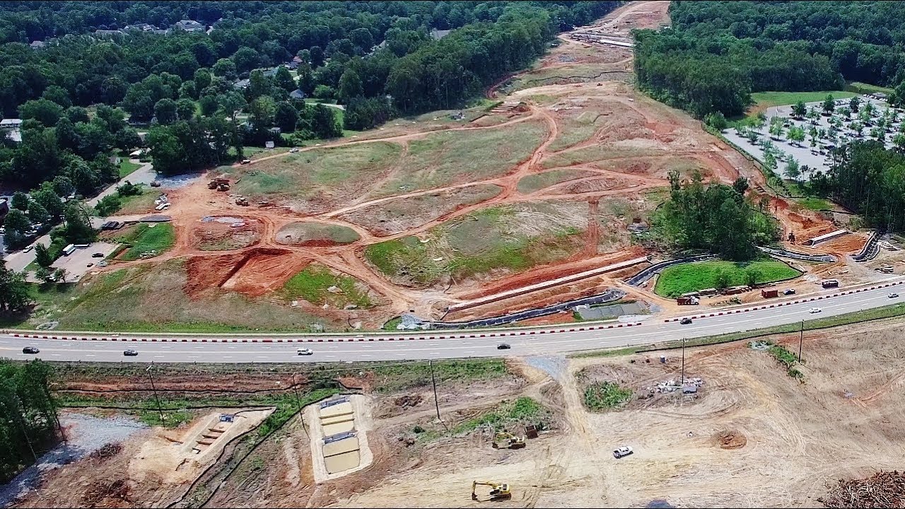 Aerial Views of N Elm St to Lake Jeanette Rd Along the I-840 Urban Loop ...