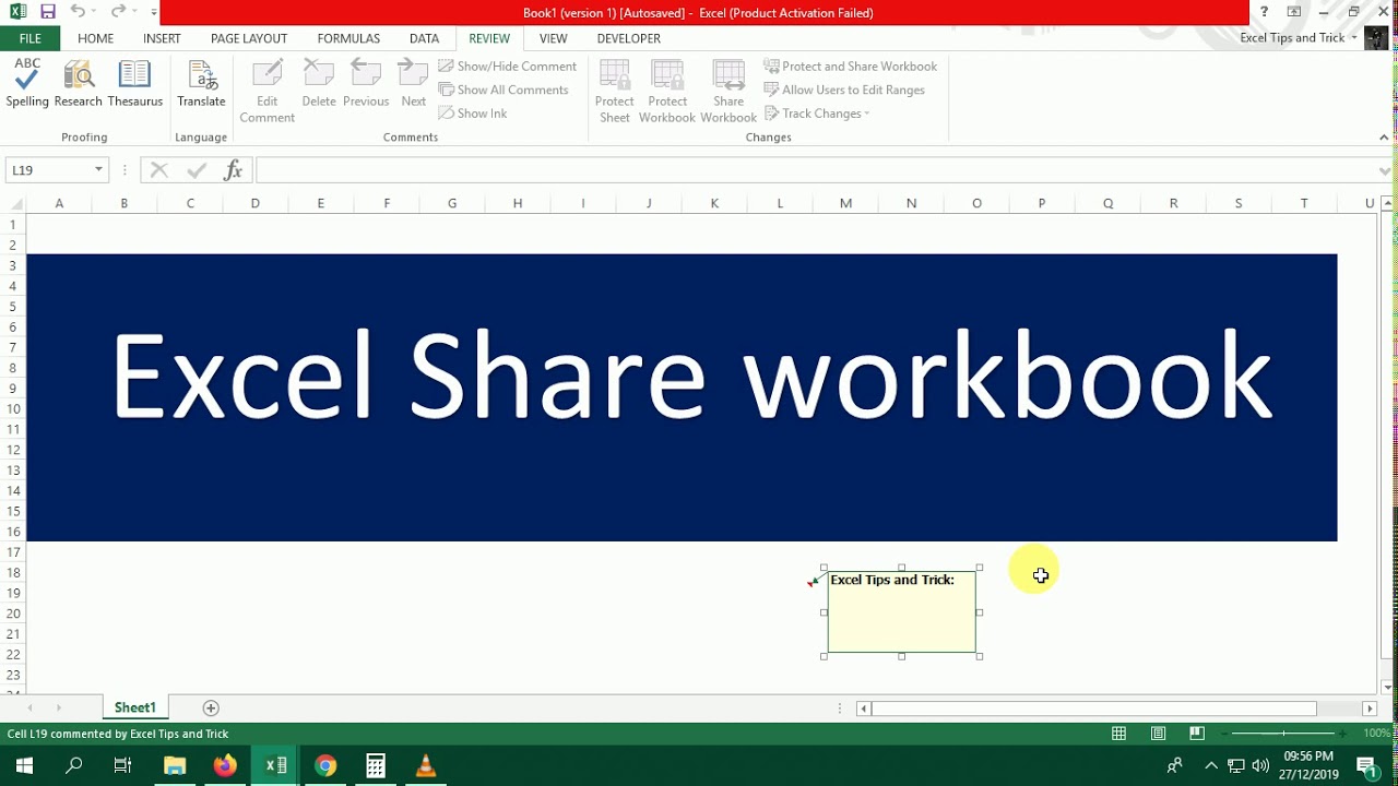Excel Share Workbook Option YouTube Excel Share Workbook Option YouTube