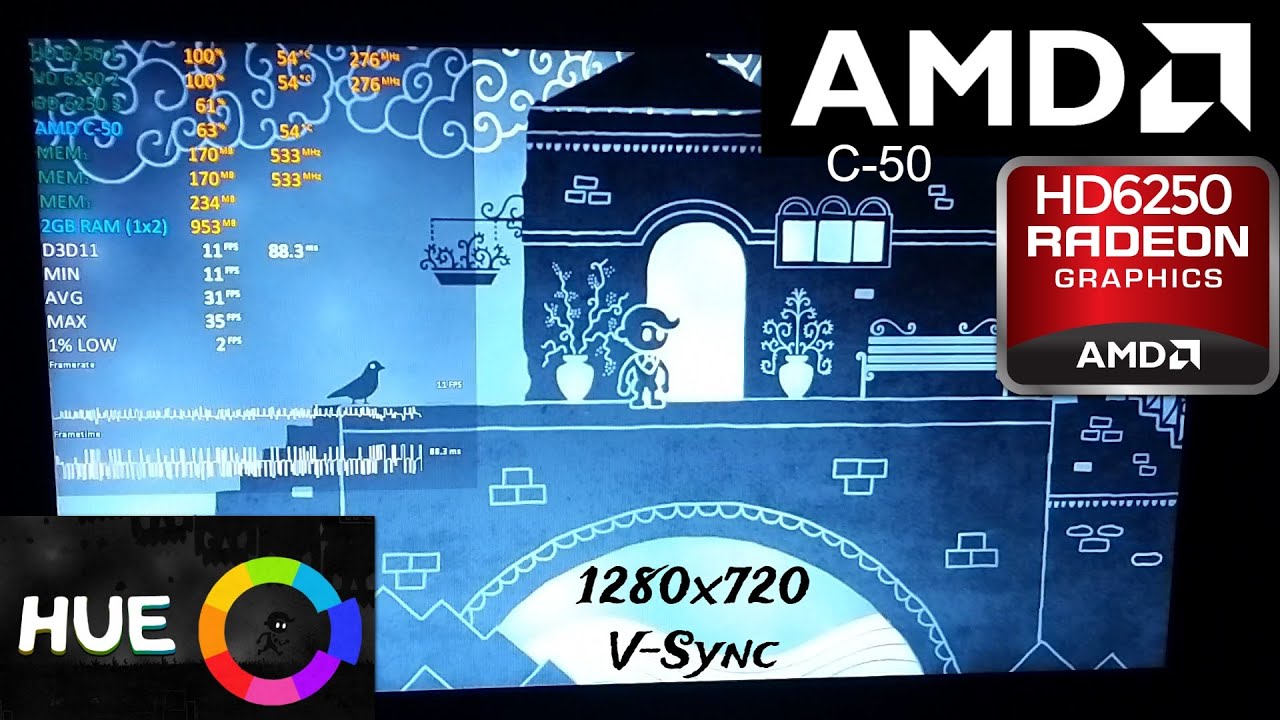 Hue : Radeon HD 6250 + AMD C-50 + 2GB RAM | 1280x720 (V-Sync) - YouTube