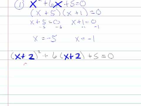 Quadratic Substitution 1 of 2 - YouTube