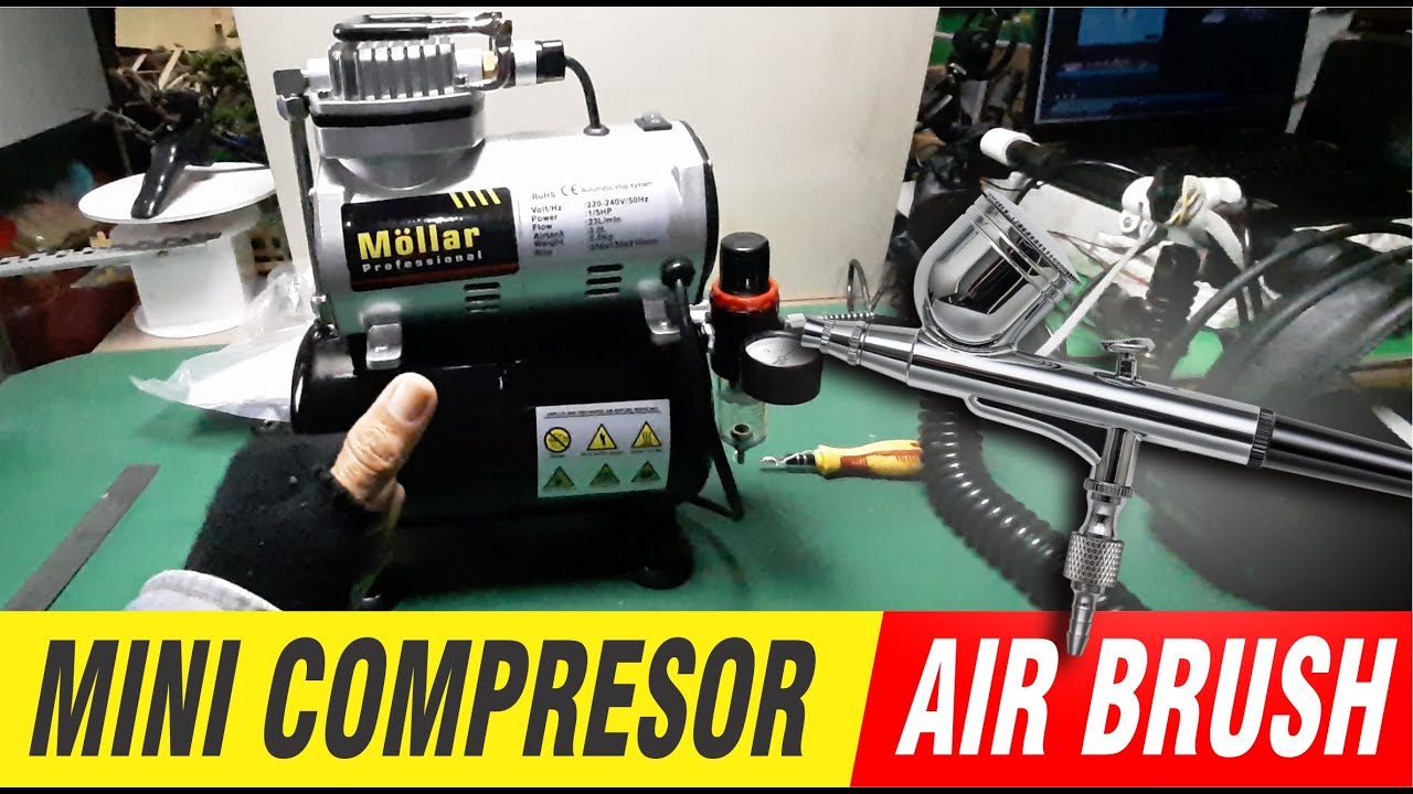 UNBOXING AND REVIEW MOLLAR MINI COMPRESOR | KOMPRESOR AIR BRUSH YANG ...