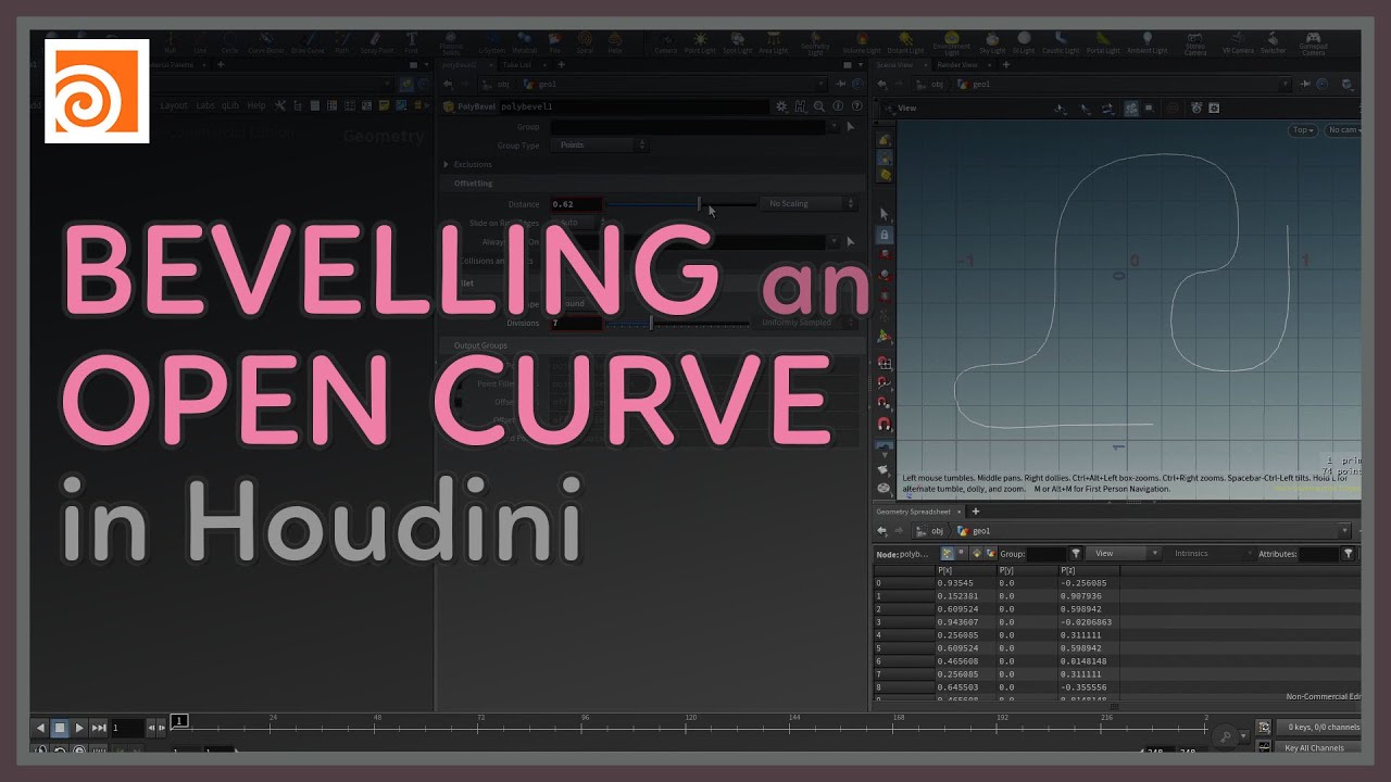 #45 Bevelling an Open Curve in Houdini - YouTube