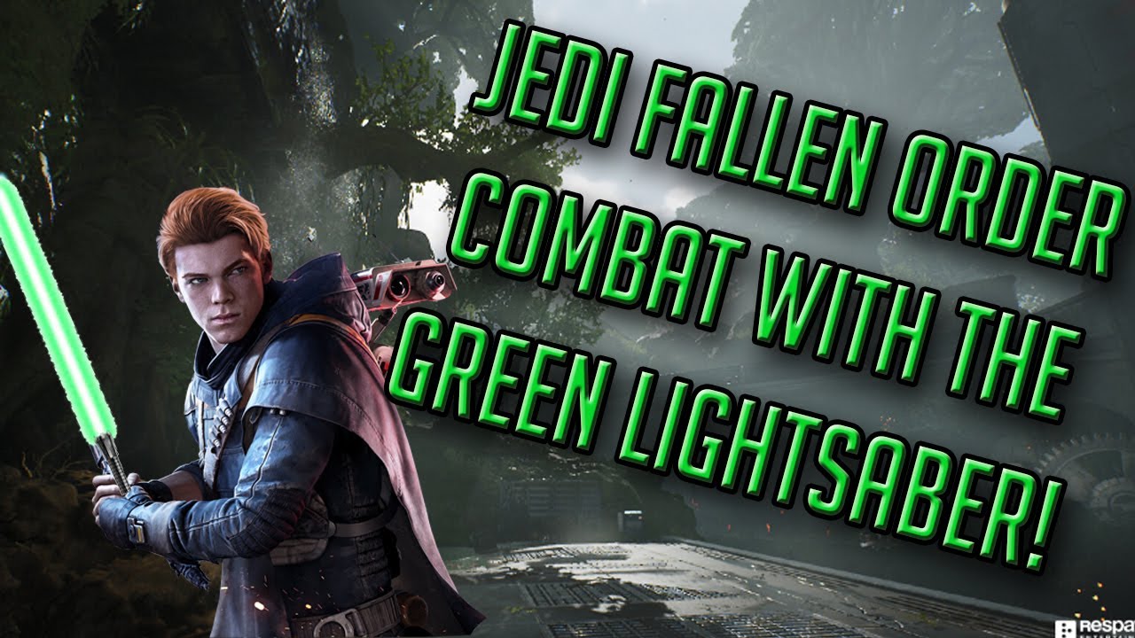 Jedi Fallen Order, Green Lightsaber Combat Gameplay + Finishers - YouTube