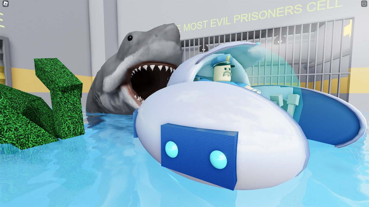 WATER BARRY'S PRISON RUN! 🌊(Obby) - Roblox Hungry Shark Megalodon Full ...