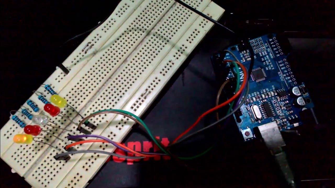 Rangkaian led berjalan dengan Arduino UNO - YouTube