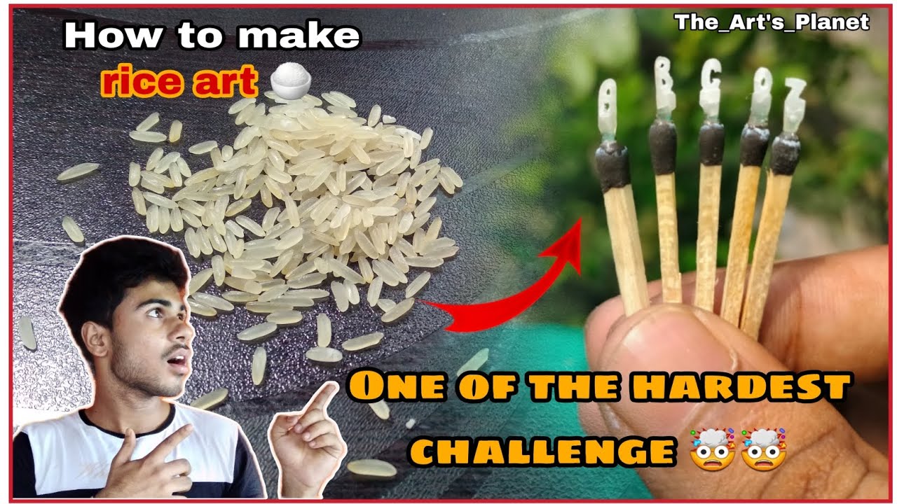 How to make beautiful craft with rice || diy craft with rice || craft ...