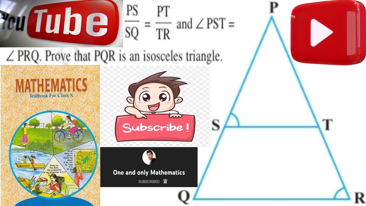 If PS/SQ = PT/TR and ∠PST= ∠PRQ. Prove that PQR is an isosceles ...