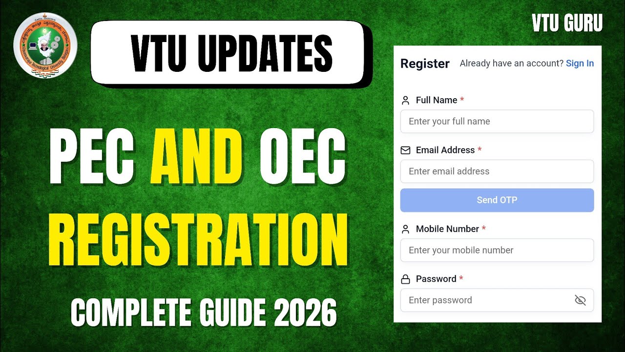 VTU PEC and OEC Registration 2026 | PEC and OEC Registration Complete ...