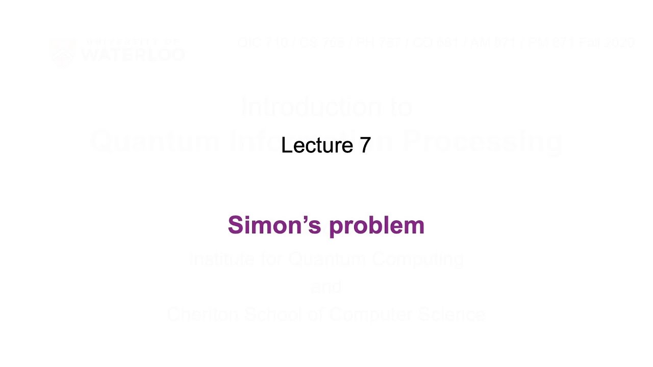 7: Simon's problem - YouTube