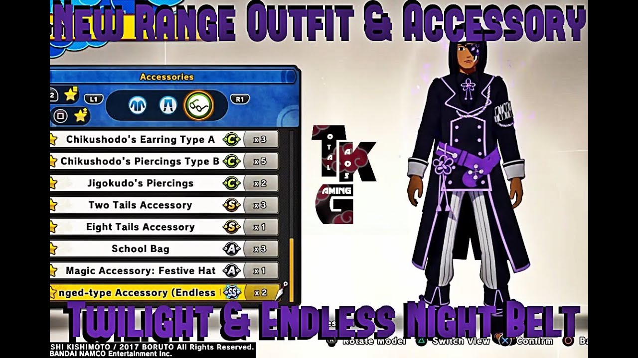 New Range Outfit & Accessory! (Twilight) (Endless Night Belt)| Naruto ...