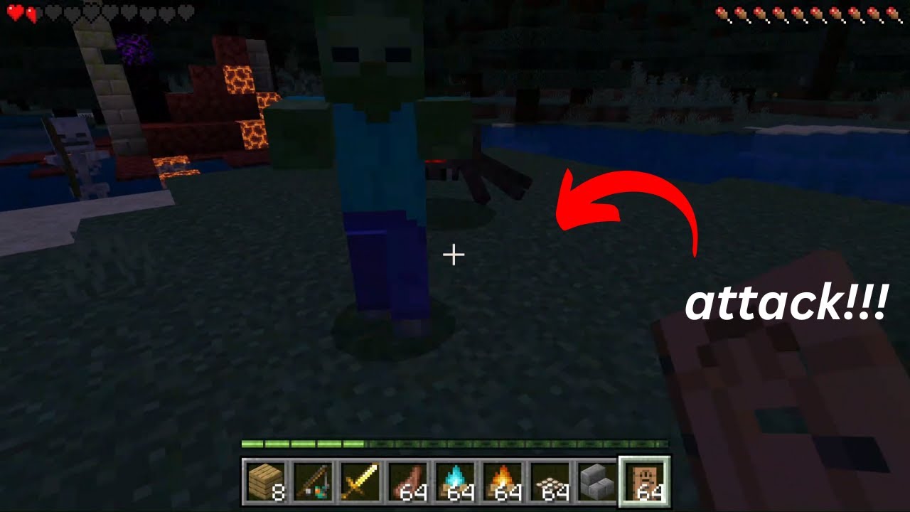 Minecraft zombie attack!!! 😨 | PMB007 - YouTube