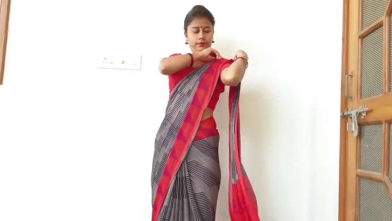 Makeup& Hairstyle|Saree drape Ulta Palla style in 5 minutes - YouTube
