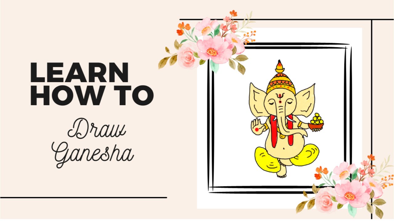 How to draw Ganesha | Ganapathi Bappa drawing - YouTube