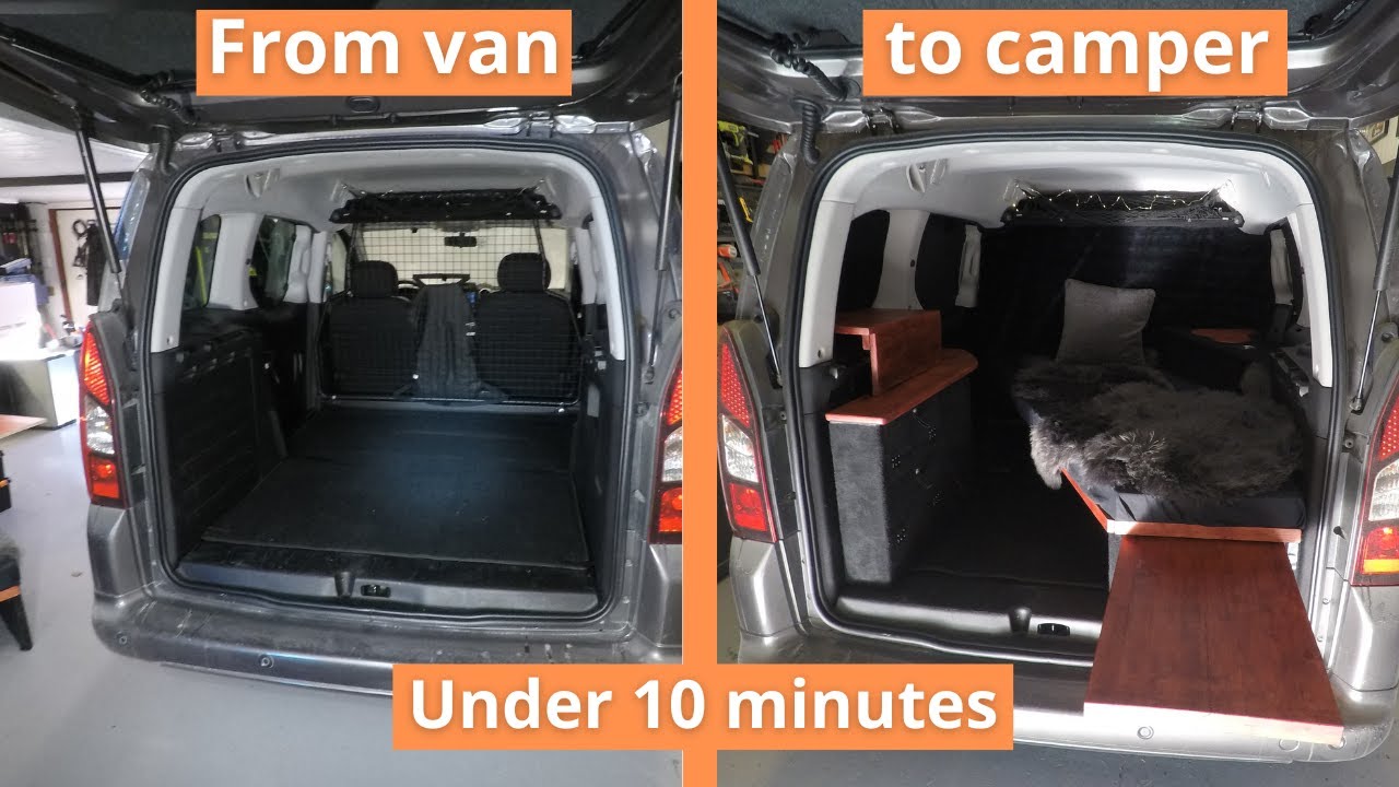 Easy and cheap micro camper build / Quick conversion from van to camper ...