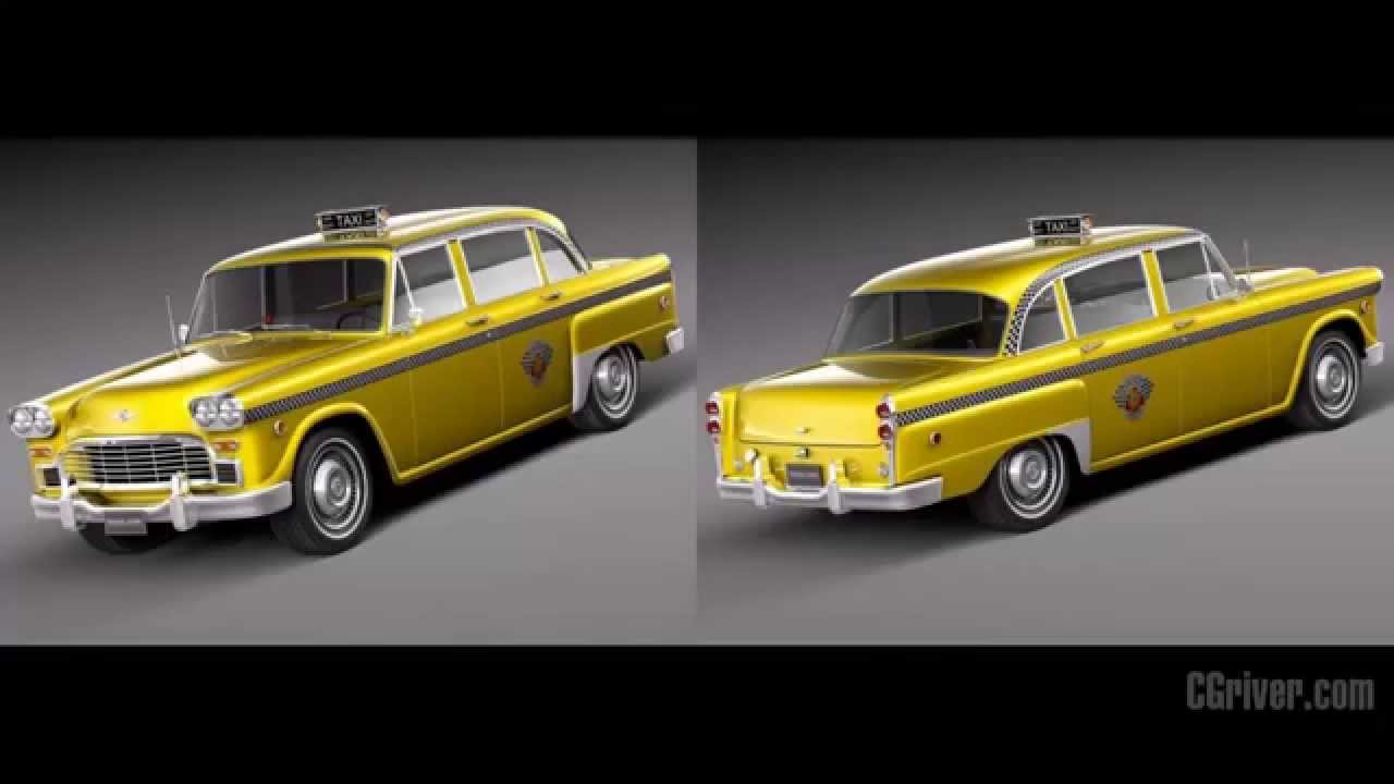 3D Model: Checker Cab A8 Marathon 1956-1982 - CGriver.com - YouTube