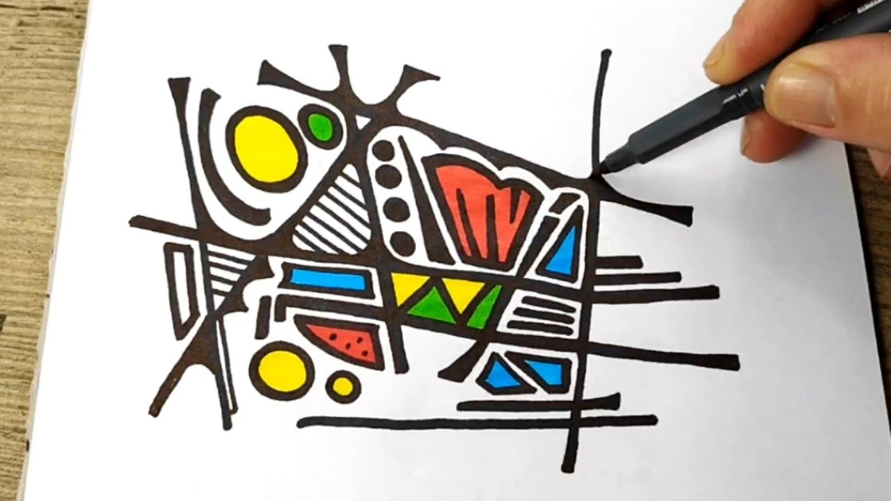 (1029) Abstract Art with Markers / Abstract Design Drawing / Intuitive ...