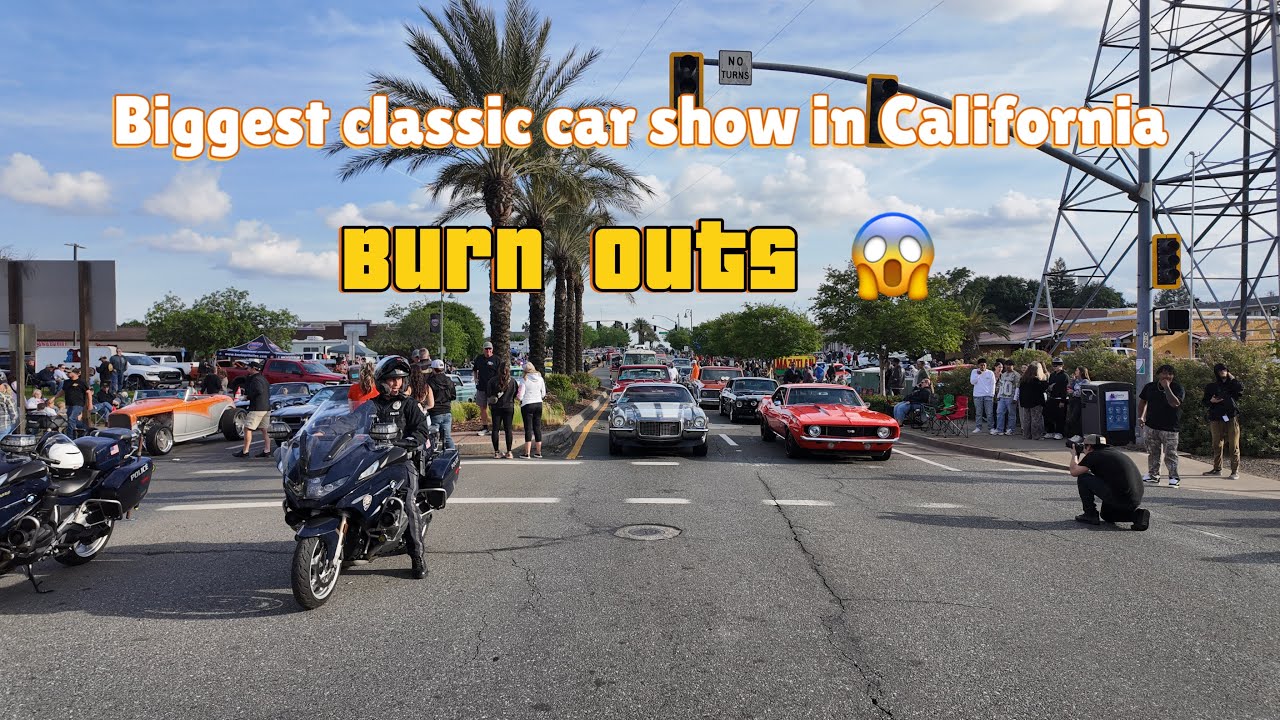 Biggest classic car show in California /big burnouts - YouTube