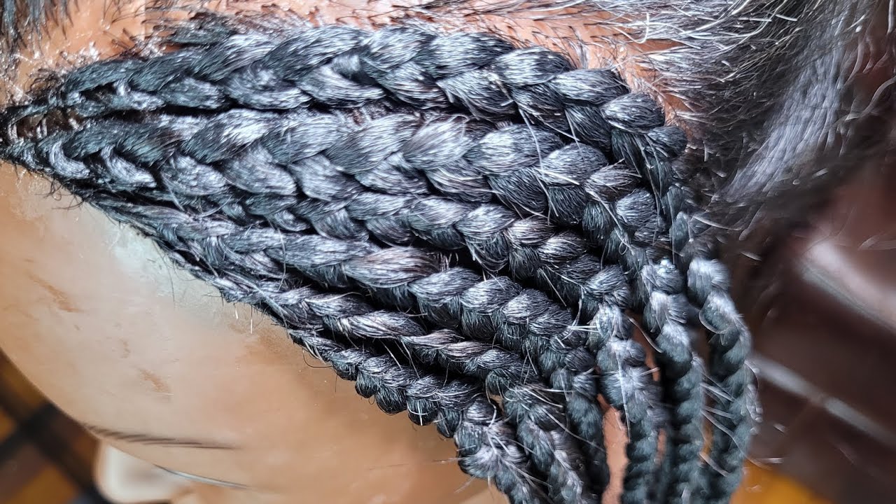 How to: invisible cornrow braids with hair extension/ beginners ...