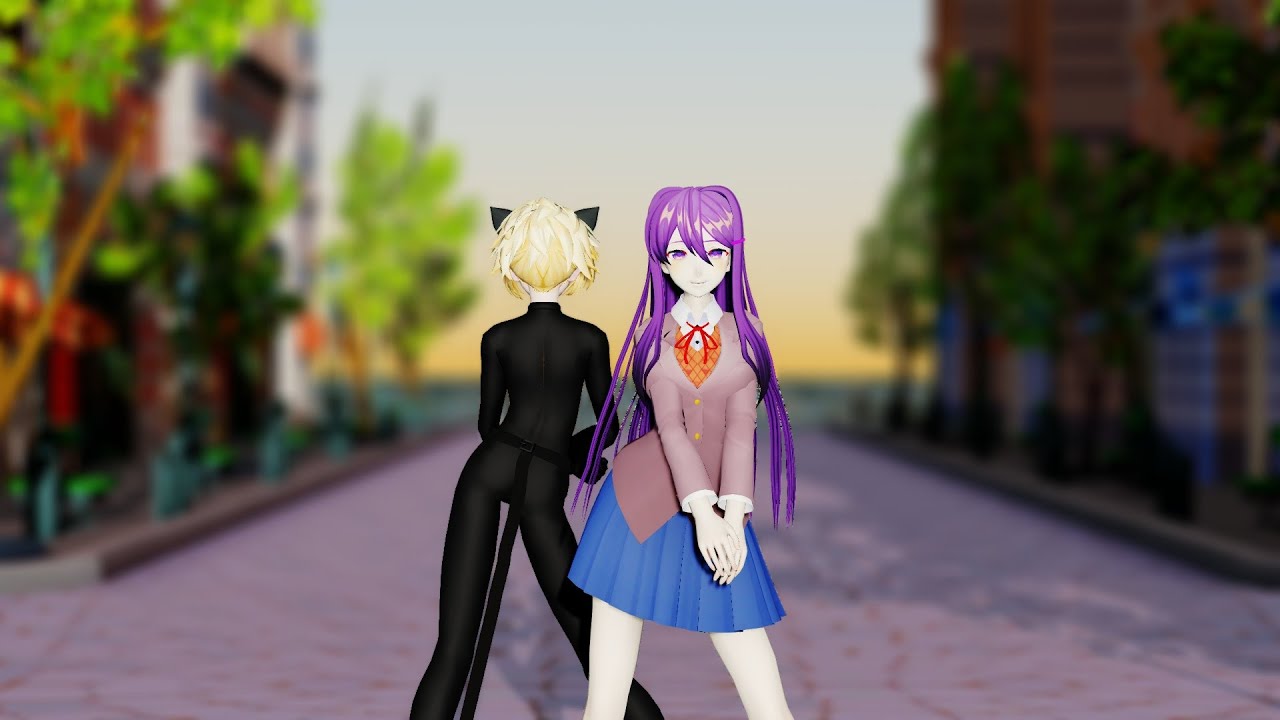 MMD Miraculous X Doki Doki Literature Club Brooklyn Blood Pop Dance ...