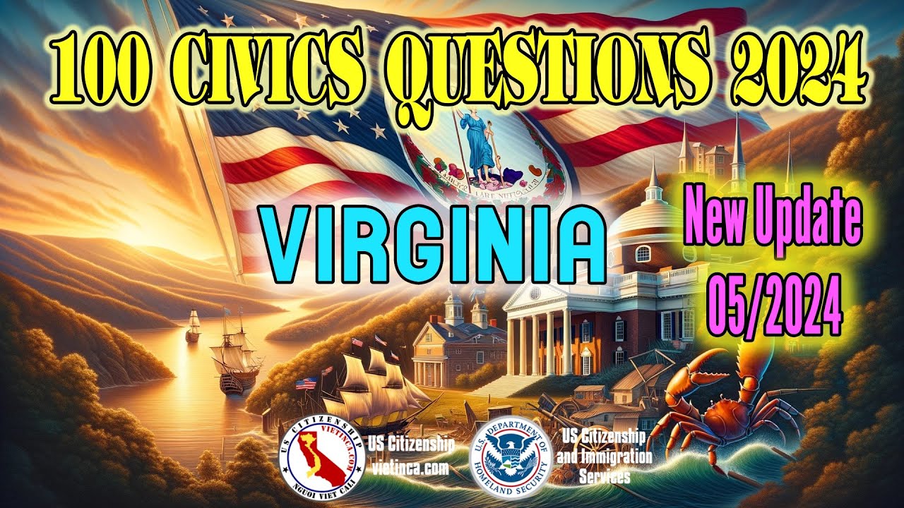 100 Civics Questions for US Citizenship Test 2024 - Virginia - YouTube