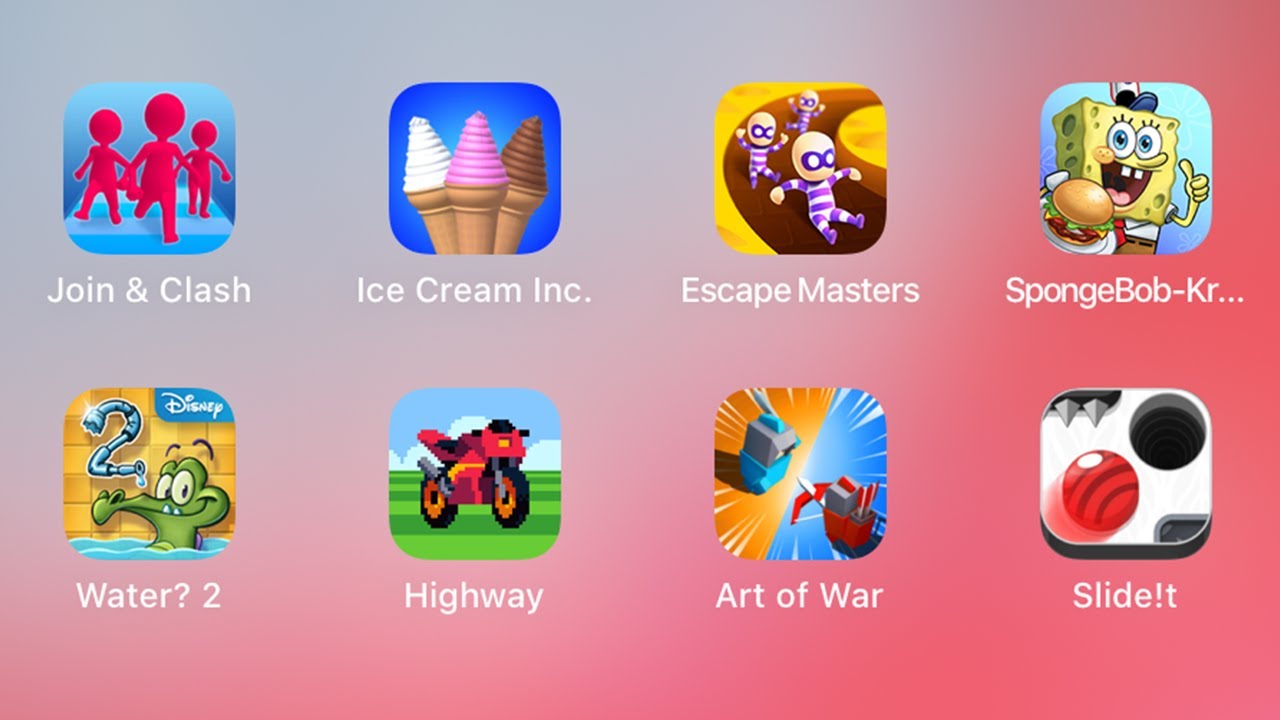 Join&Clash,Ice Cream Inc,Escape Masters,SpongBob,Water?2,Highway,Art Of ...