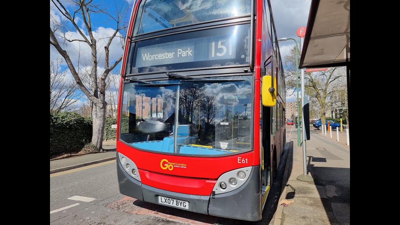 London Bus Route 151 To Worcester Park On E61 LX07 BYG enviro 400 ...