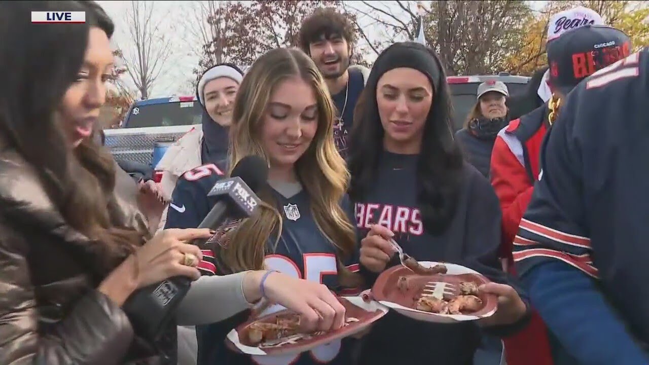 Bears Game Day Live: Tina visits the tailgate in the South Lot - YouTube