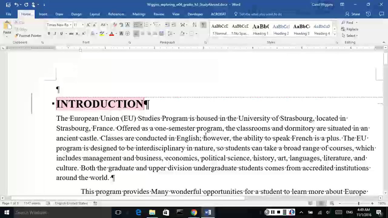 Word Chapter 4 Guided Project - YouTube