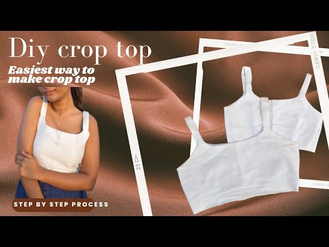 how to make crop top for beginners / diy crop top / diy sleeveless ...