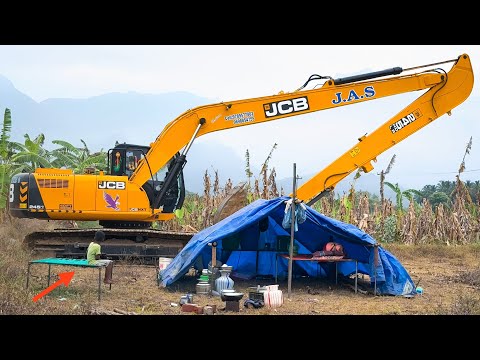 JCB 245 LR Excavator Old collapsed snake well mud Removal in Rajapudur | Jcb video | Excavator video