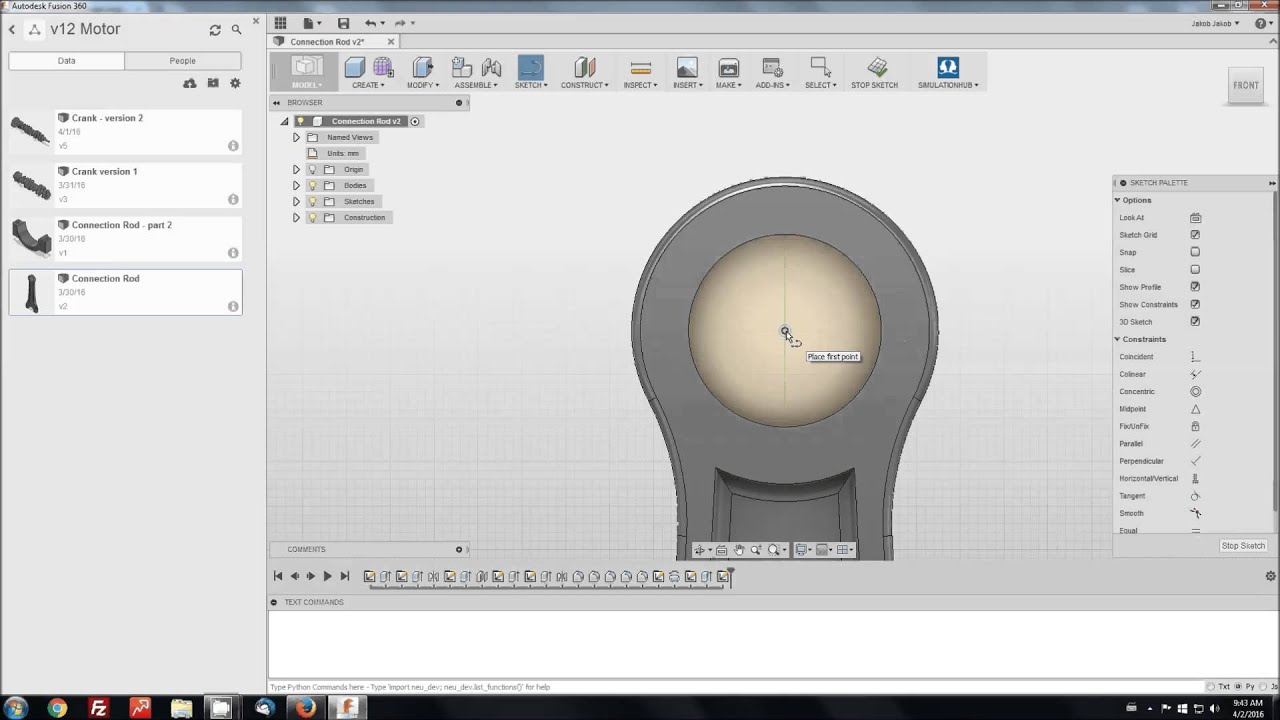 Autodesk Fusion 360 Connection Rod Oil Canal Part 6 - YouTube