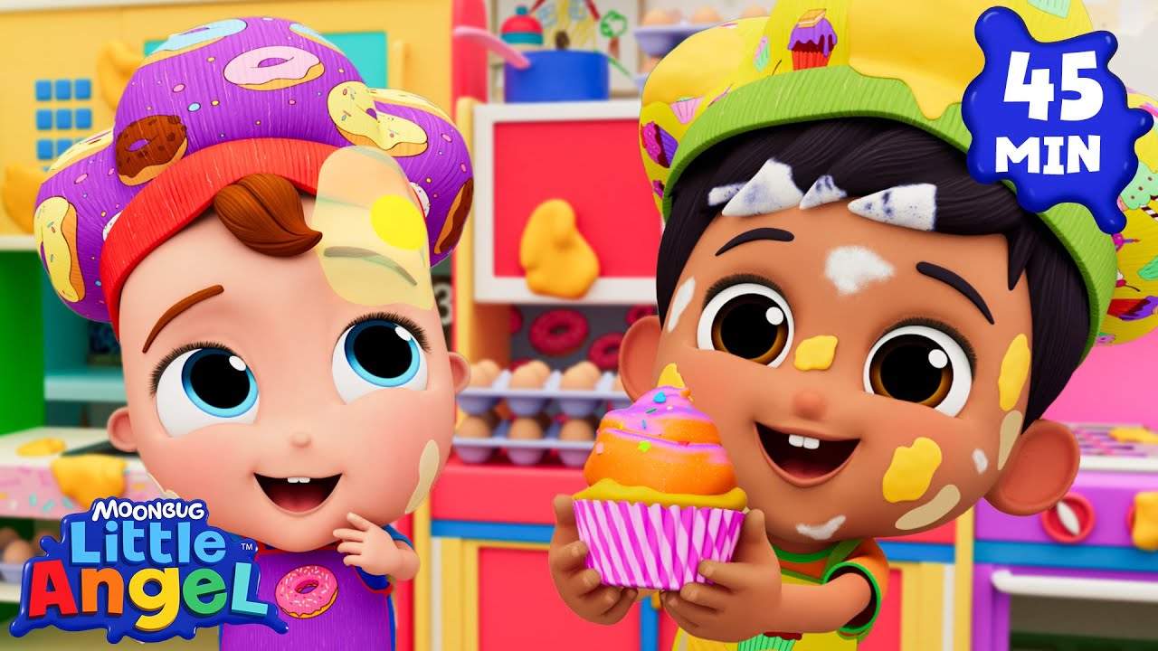 Kitchen Chaos! Baby John and Manny Make Muffins! 🧁 | Little Angel ...