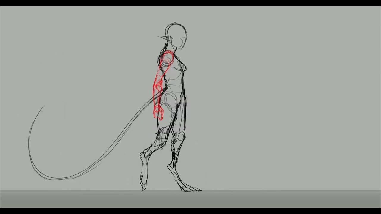 Bipedal Hybrid Walk Cycle Animation - YouTube