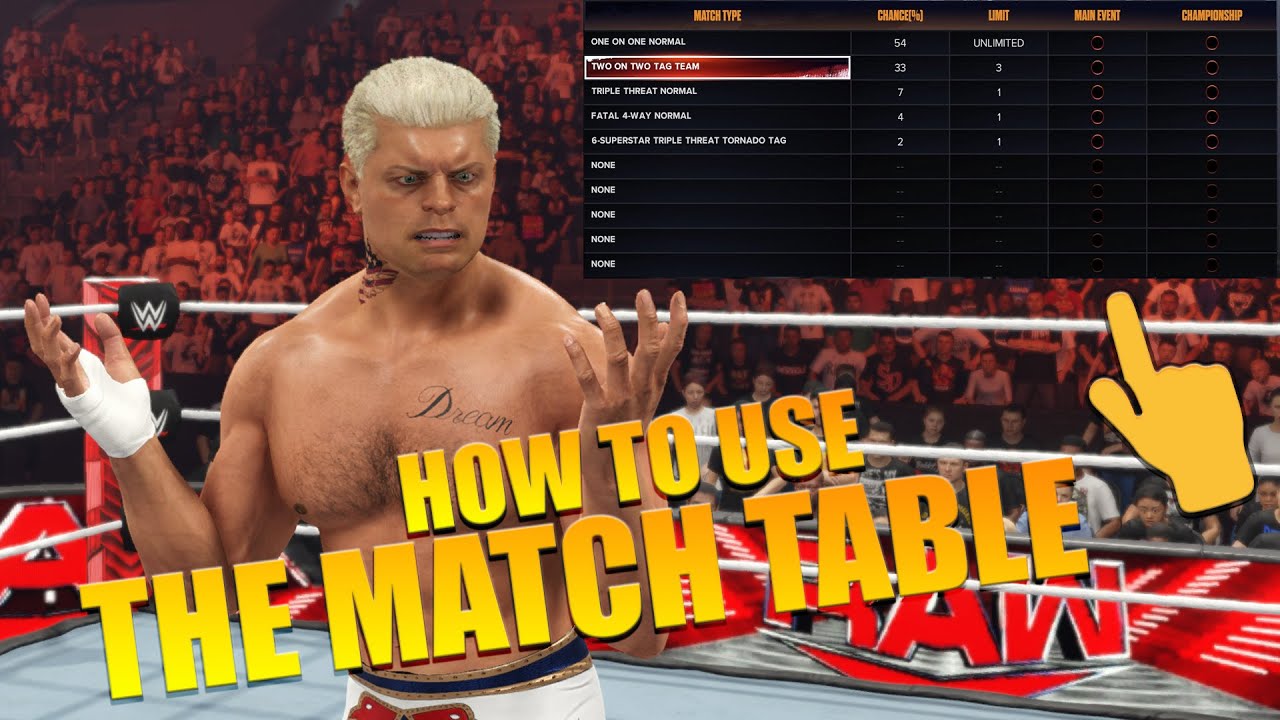How to use the Match Table in WWE2K24 Universe mode 👌👌 - YouTube
