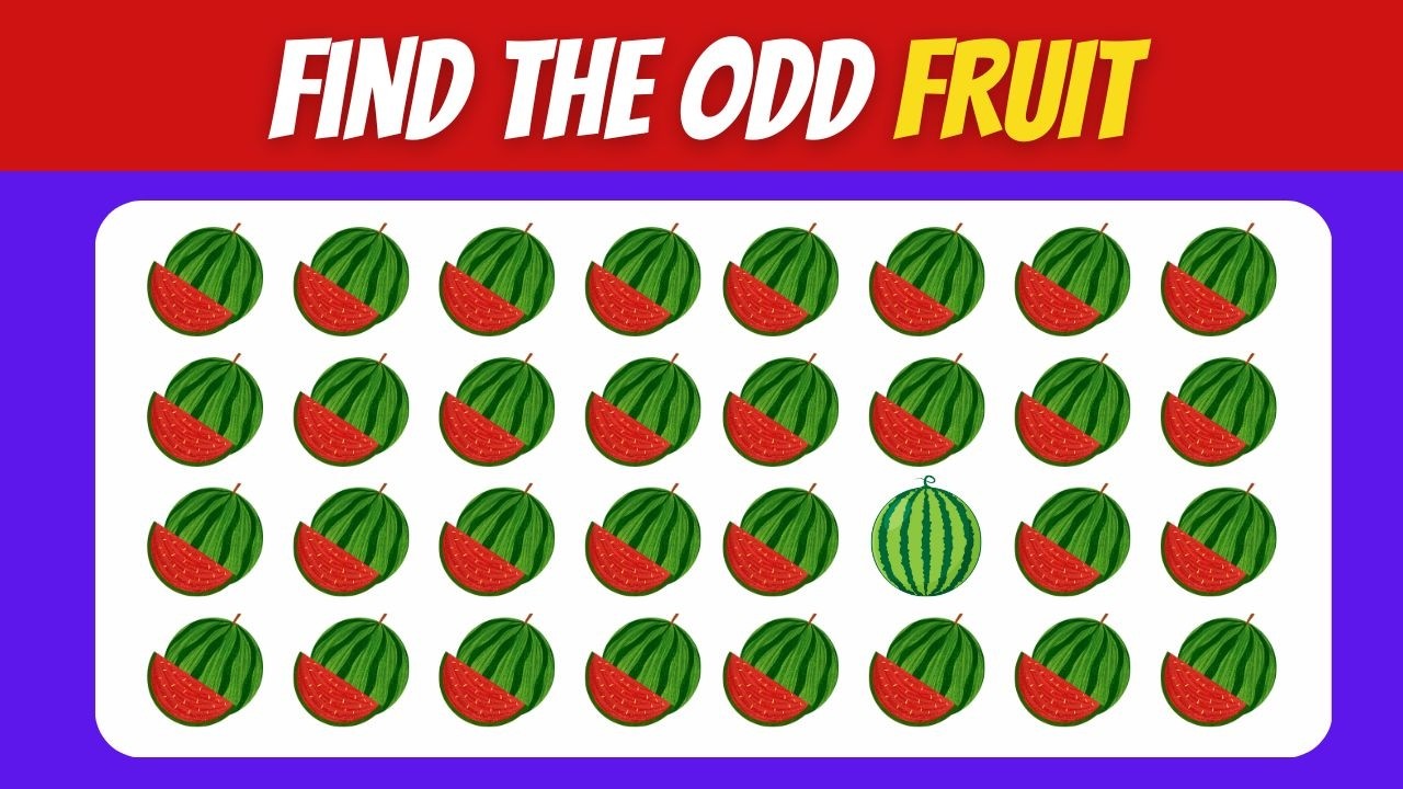 🍉 Can You Find The Odd Fruit Out? 🎯 Fruit Spot Challenge - YouTube