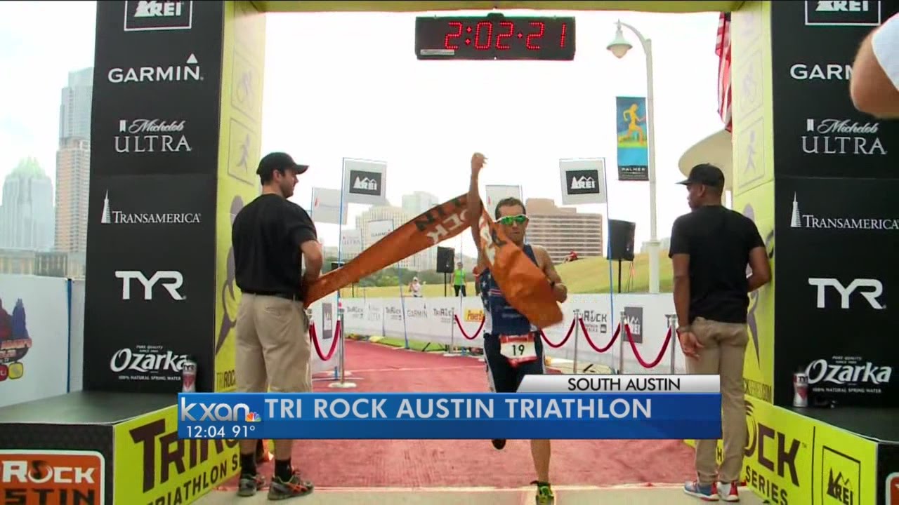 Nearly 2,000 people compete in TriRock Austin Triathlon - YouTube